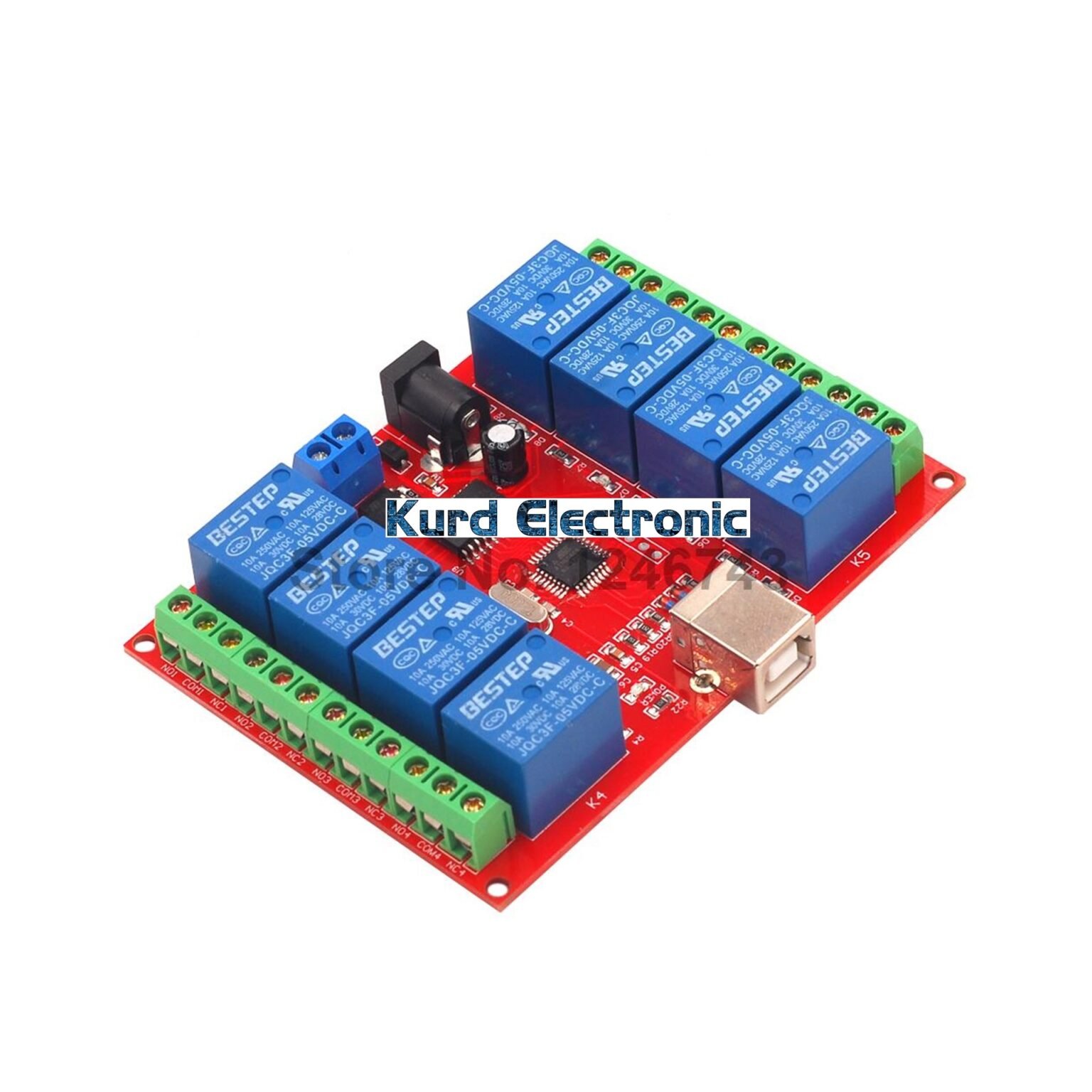 8 channel DC 12V relay module /computer USB control – Kurd Electronic